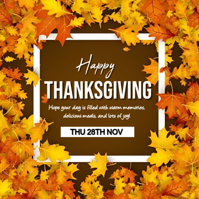 Happy Thanksgiving Day Instagram Post. Template | PosterMyWall