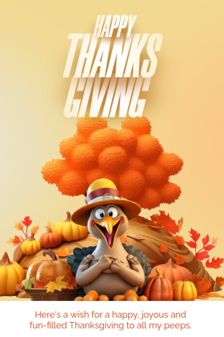 Happy Thanksgiving Day Poster Template | PosterMyWall