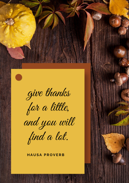 Happy Thanksgiving Day Quote Template | PosterMyWall