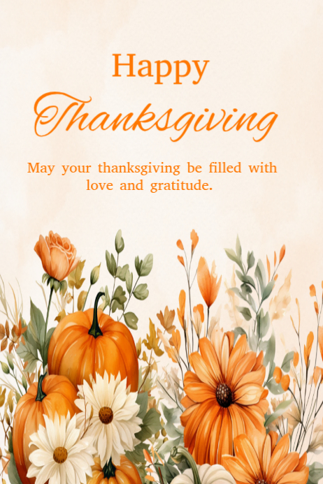 Happy Thanksgiving Day template 2025 | PosterMyWall