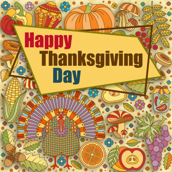 Happy Thanksgiving Day Template Design | PosterMyWall