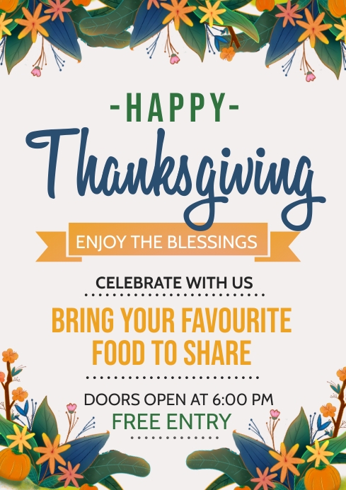 happy thanksgiving Template | PosterMyWall