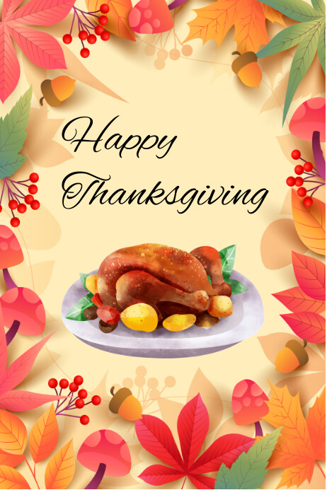 happy thanksgiving Template | PosterMyWall