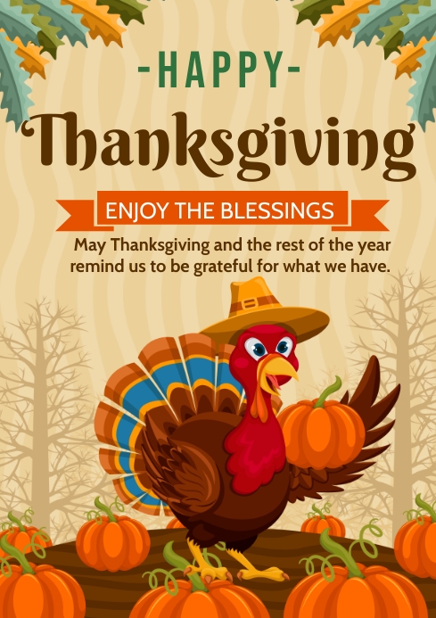 happy thanksgiving Template | PosterMyWall