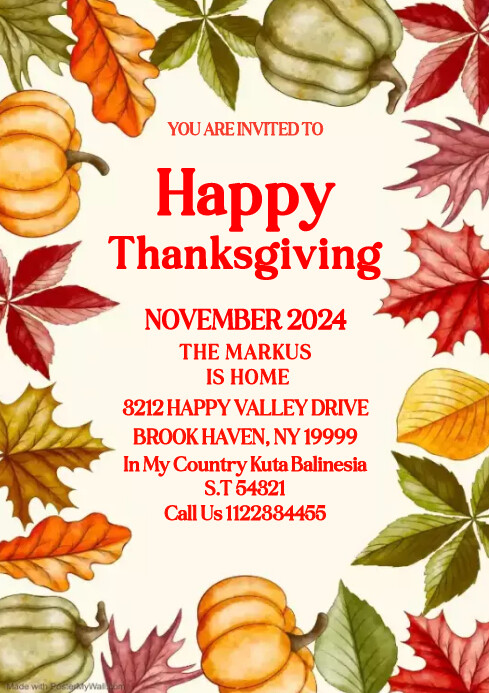 happy thanksgiving Template | PosterMyWall