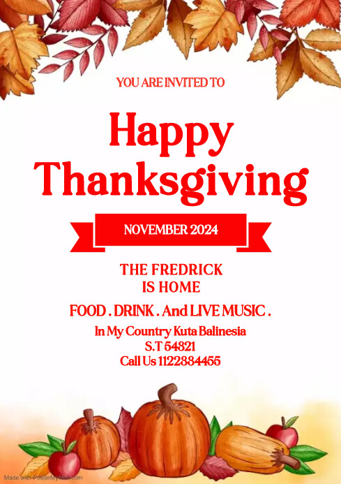 happy thanksgiving Template | PosterMyWall