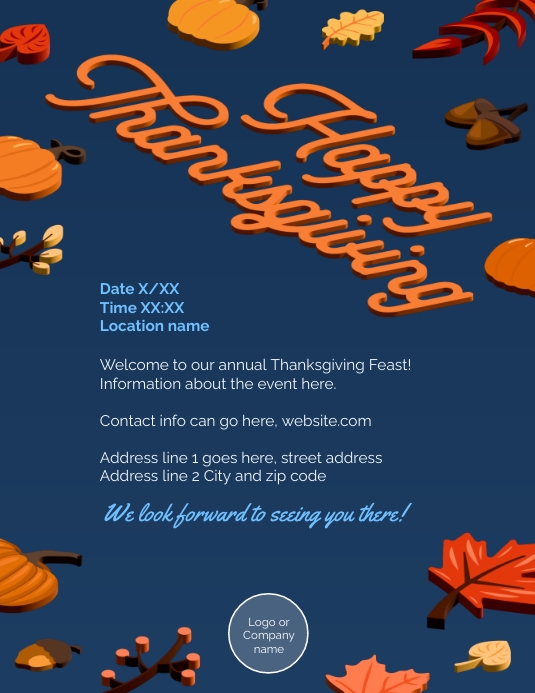 Plantilla de Happy Thanksgiving Event | PosterMyWall