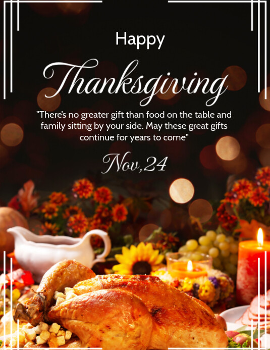 Happy Thanksgiving Flyer Template 2024 | PosterMyWall