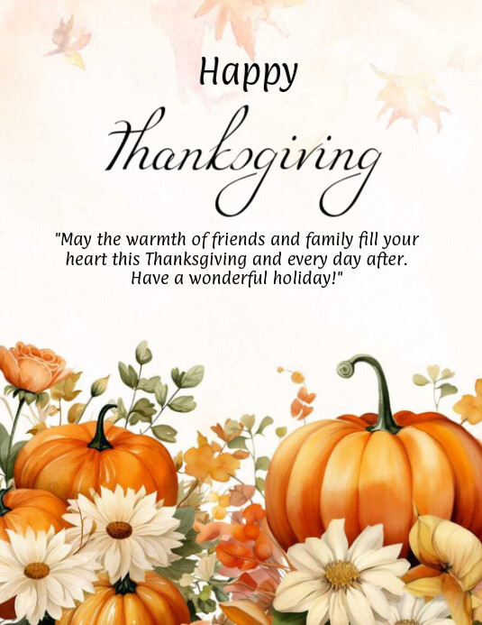 Happy Thanksgiving Flyer Template 2024 | PosterMyWall