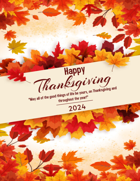 Happy Thanksgiving Flyer Template 2024 | PosterMyWall