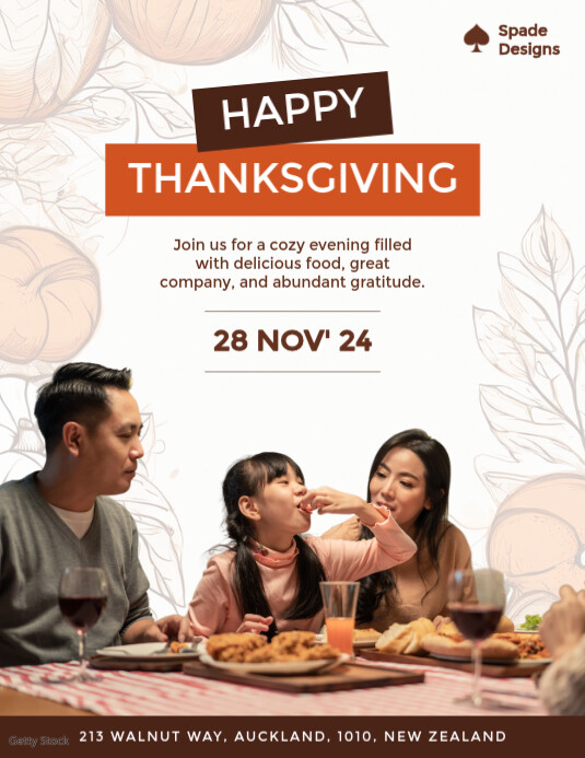 Copy of Happy thanksgiving flyer template | PosterMyWall