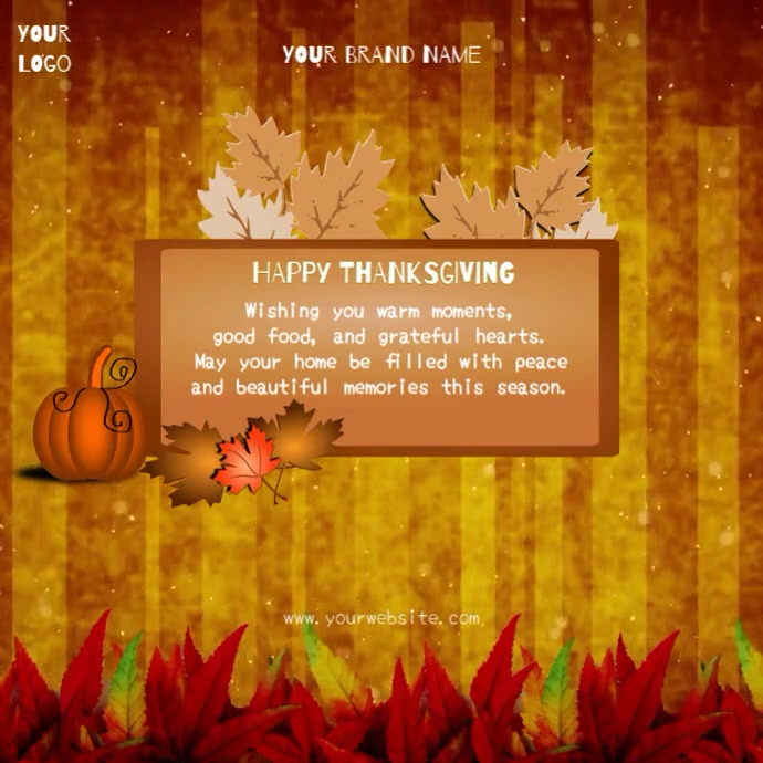Happy Thanksgiving Greeting Post for Social Media Template | PosterMyWall