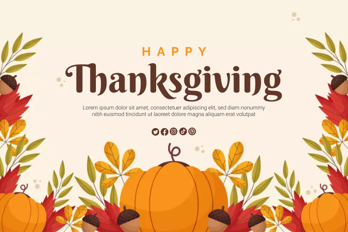 Happy Thanksgiving Greeting Poster Banner Template | PosterMyWall
