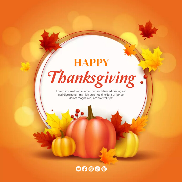 Happy Thanksgiving Greeting Poster Template | PosterMyWall