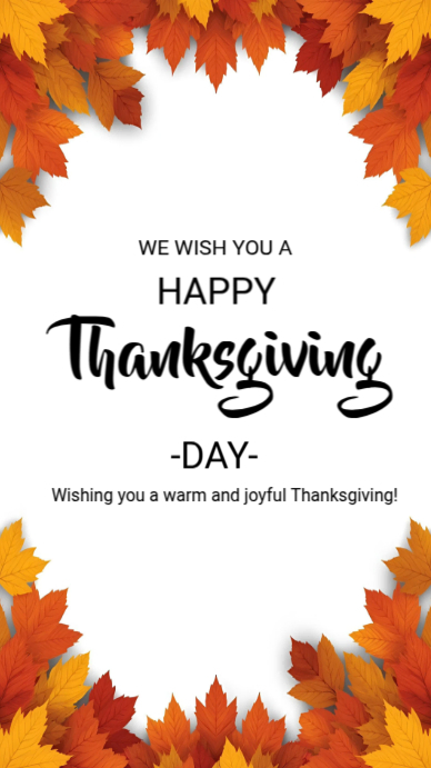 Happy Thanksgiving Instagram Story 2025. Template | PosterMyWall