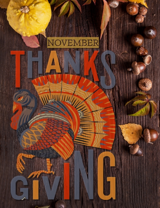 Happy Thanksgiving November Flyer Template | PosterMyWall