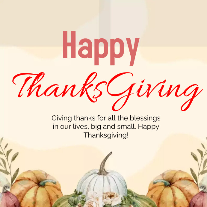 Happy ThanksGiving Online Greetings Cards Template | PosterMyWall