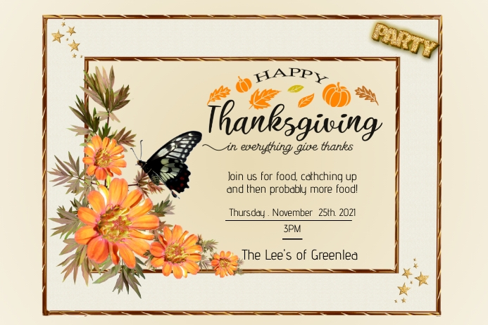 Happy Thanksgiving Party Template | PosterMyWall