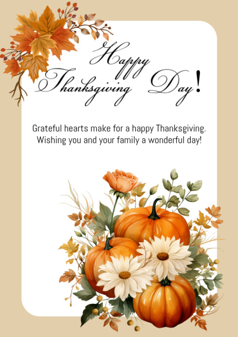 happy Thanksgiving party Template | PosterMyWall