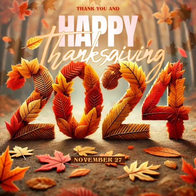 Happy Thanksgiving post 2024 Template | PosterMyWall