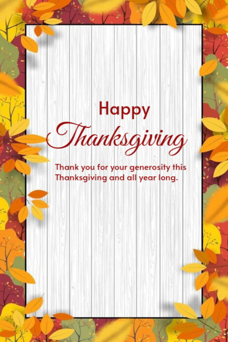 Happy Thanksgiving Poster 2024 Template | PosterMyWall