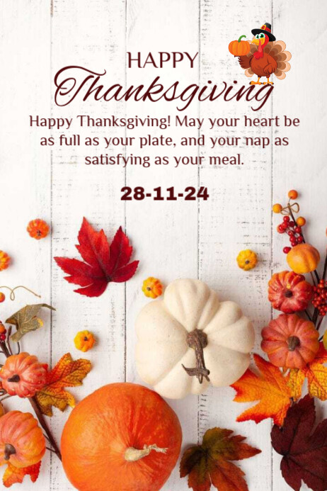 Happy Thanksgiving Poster 2024 Template | PosterMyWall