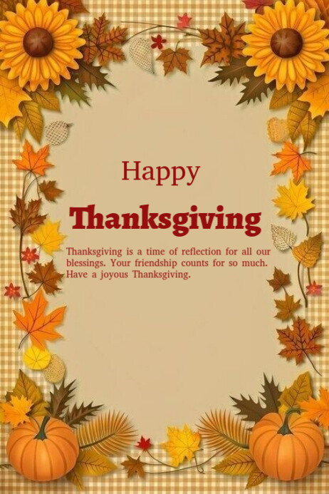 Happy Thanksgiving Poster 2024 Template | PosterMyWall