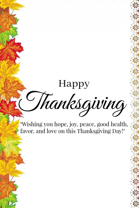 Happy Thanksgiving Poster 2024 Template | PosterMyWall