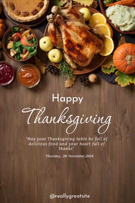 Happy Thanksgiving Poster 2024 Template | PosterMyWall