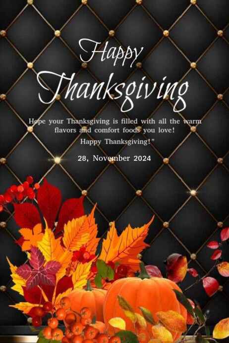 Happy Thanksgiving Poster 2024 Template | PosterMyWall