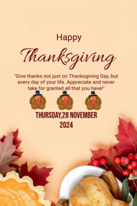 Happy Thanksgiving 2024 Template | PosterMyWall
