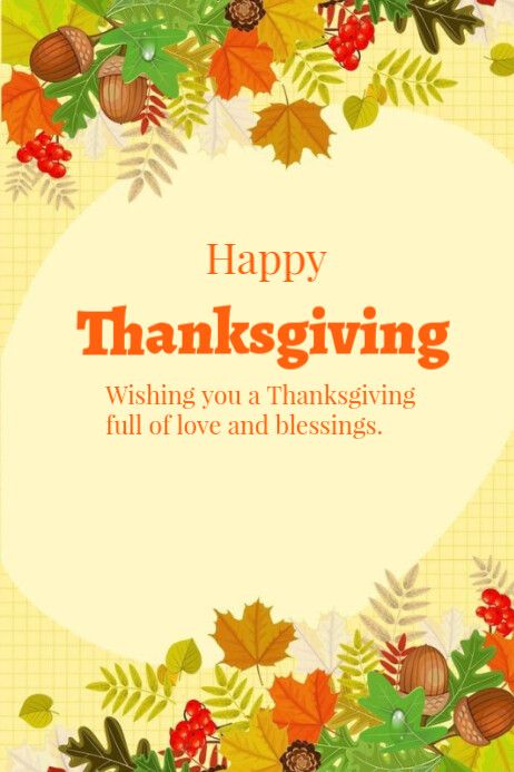 Happy Thanksgiving Poster 2024 Template | PosterMyWall