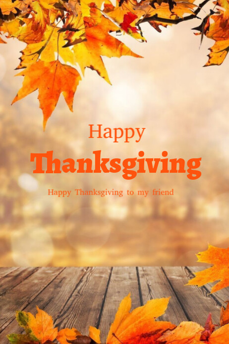 Happy Thanksgiving Poster 2024 Template | PosterMyWall