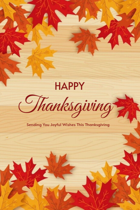 Happy Thanksgiving Poster 2024 Template | PosterMyWall