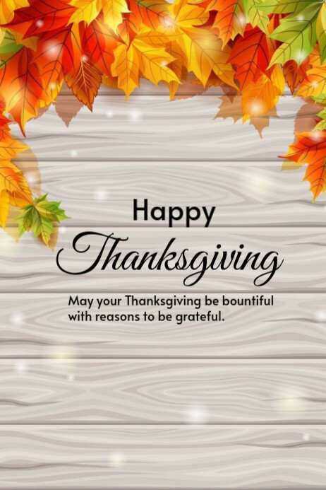 Happy Thanksgiving Poster 2024 Template | PosterMyWall