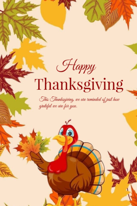 Happy Thanksgiving Poster 2024 Template | PosterMyWall