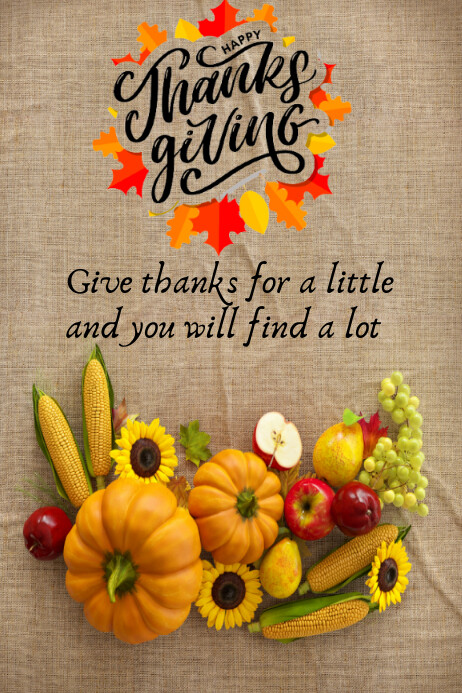 Happy Thanksgiving Poster Design Template | PosterMyWall
