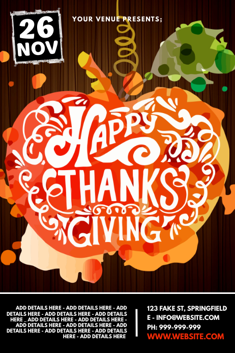 Copy of Happy Thanksgiving Poster | PosterMyWall