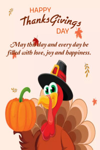 Happy Thanksgiving Poster Design Template | PosterMyWall