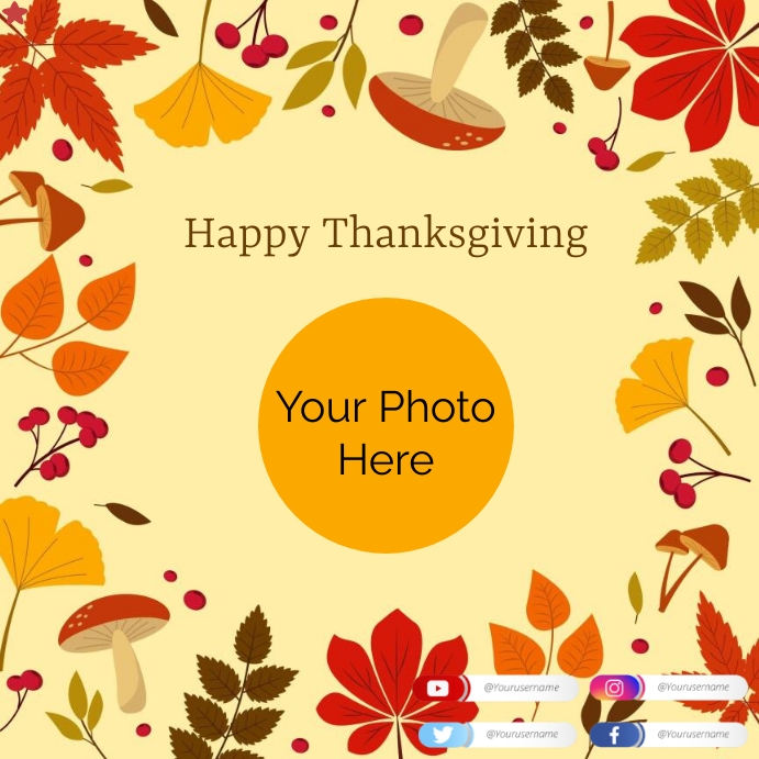 Happy Thanksgiving Poster Templat | PosterMyWall