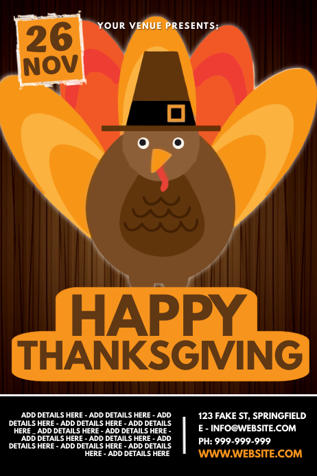 Copy of Happy Thanksgiving Poster | PosterMyWall