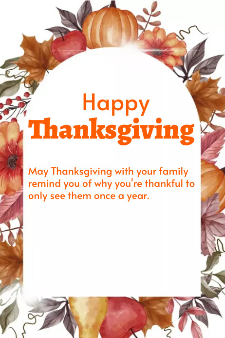 Happy Thanksgiving Poster Template | PosterMyWall
