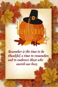 Happy Thanksgiving Poster Design Template | PosterMyWall
