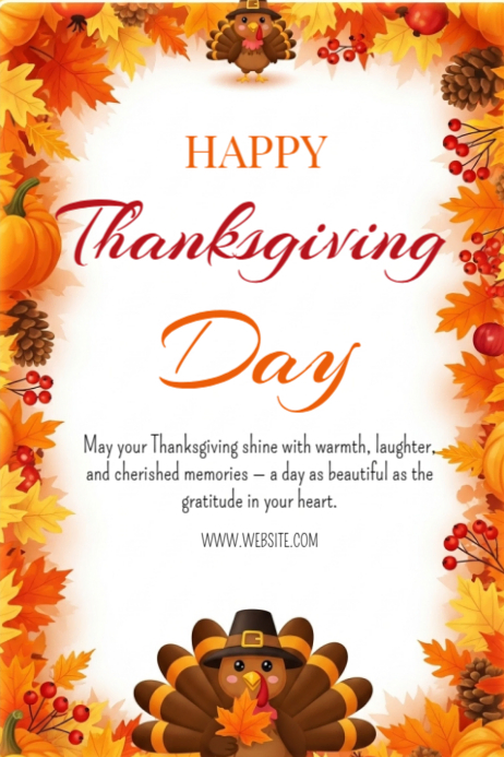 Happy Thanksgiving Poster Template | PosterMyWall