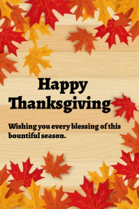 Happy Thanksgiving Poster Design Template | PosterMyWall