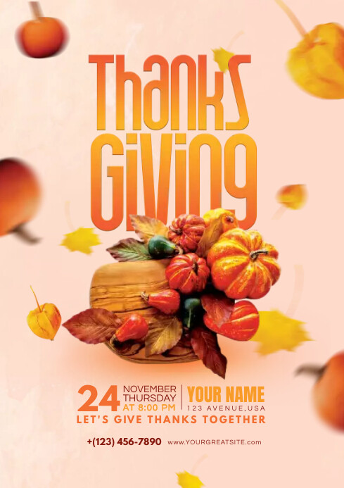 Happy Thanksgiving Poster Flyers | PosterMyWall