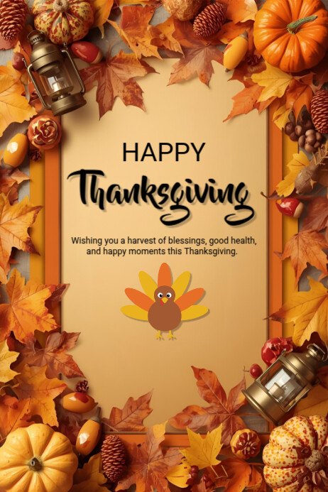 Happy Thanksgiving Poster Template 2025 | PosterMyWall