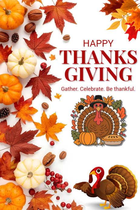 Copy of Happy Thanksgiving Poster Template | PosterMyWall