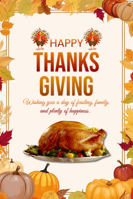 Happy Thanksgiving Poster template | PosterMyWall