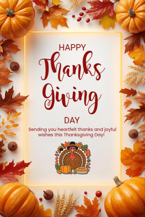 Happy Thanksgiving Poster Template. | PosterMyWall